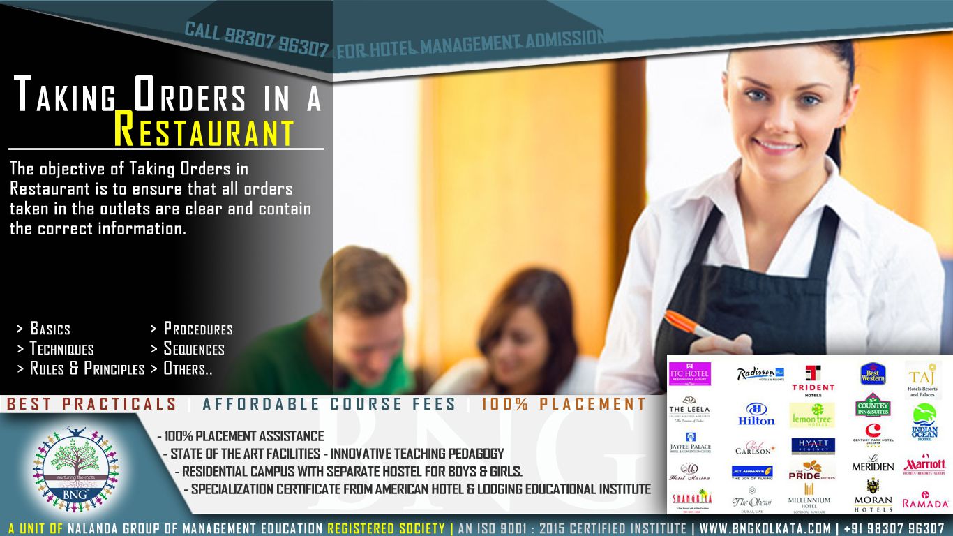 Taking Orders in a Restaurant – BNG Hotel Management Institute